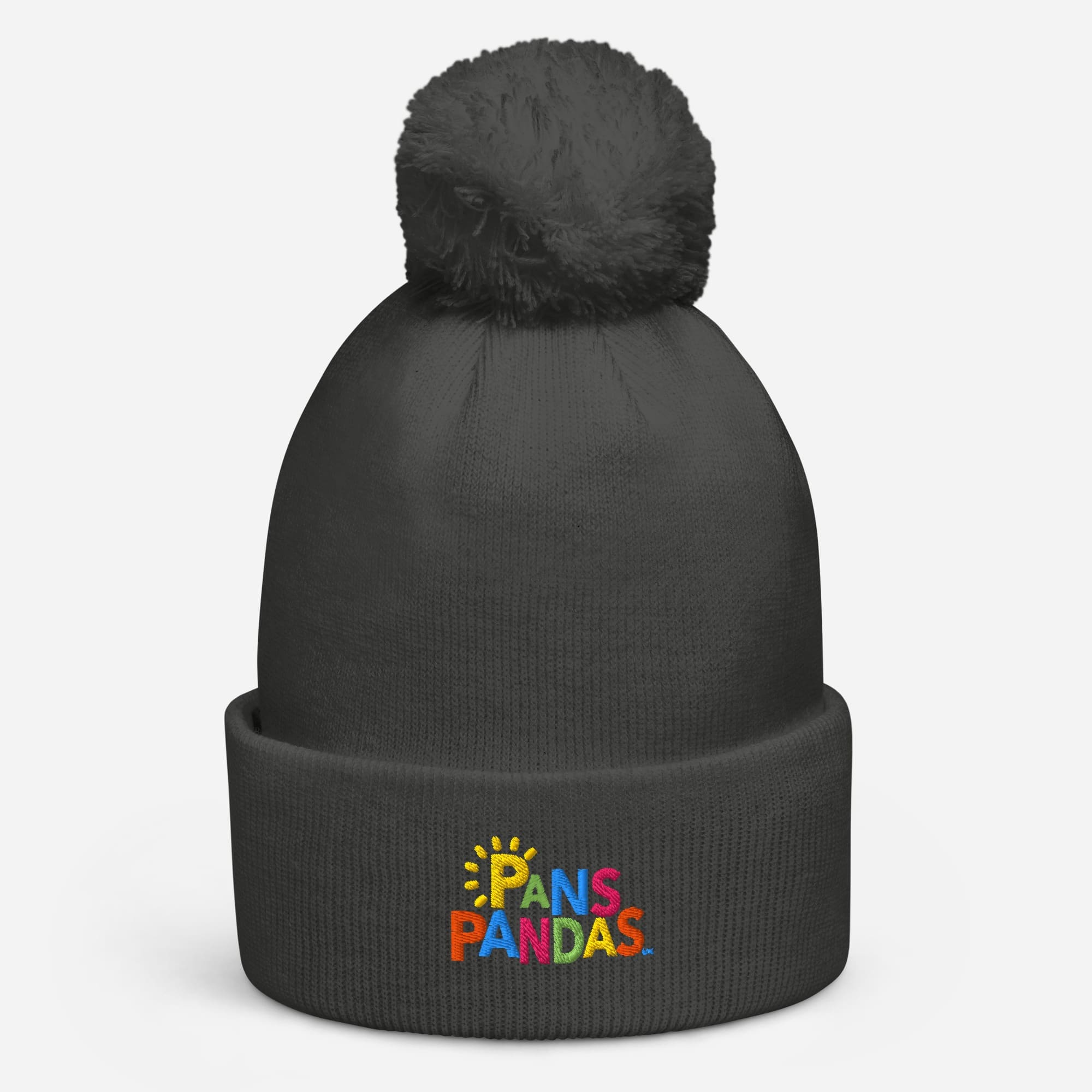 Embroidered pom pom beanie - PANS PANDAS UK